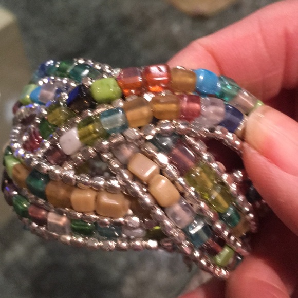 Jewelry | Nwot Beaded Multi Colored Cuff | Poshmark